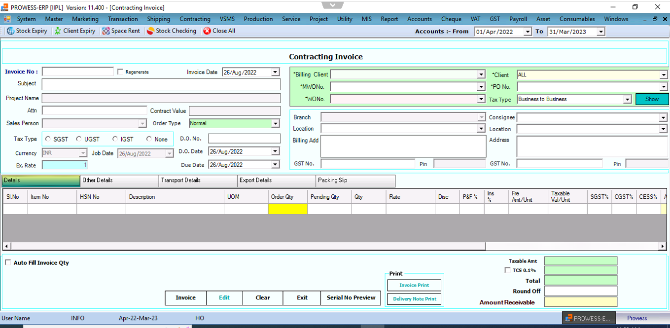 Invoicing – My WebSite